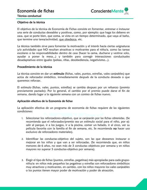 Economia de fichas | Katherine Conde Flores | uDocz