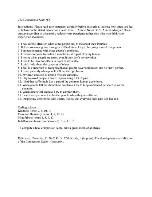 The Compassion Scale | Jaime | uDocz