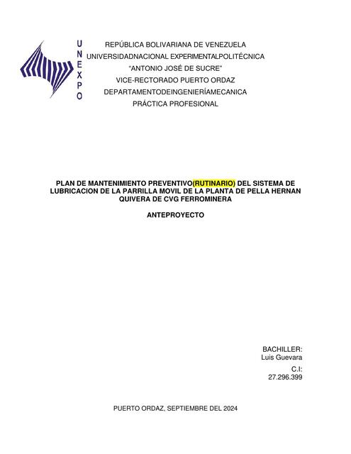 Anteproyecto Luis Guevara revisado | Carlos | uDocz