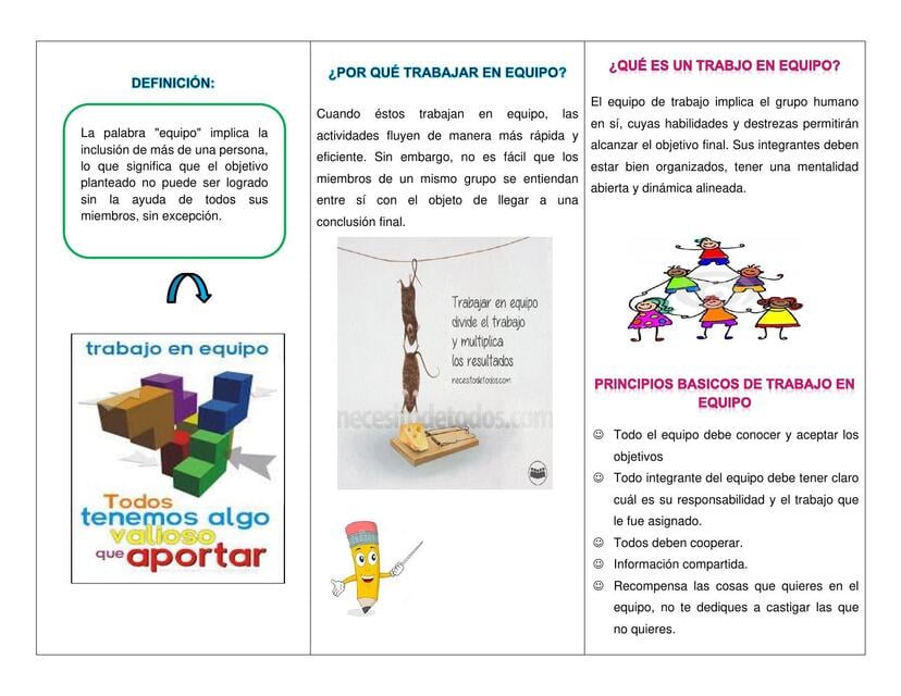 Triptico de Trabajo en Equipo | Noemi | uDocz