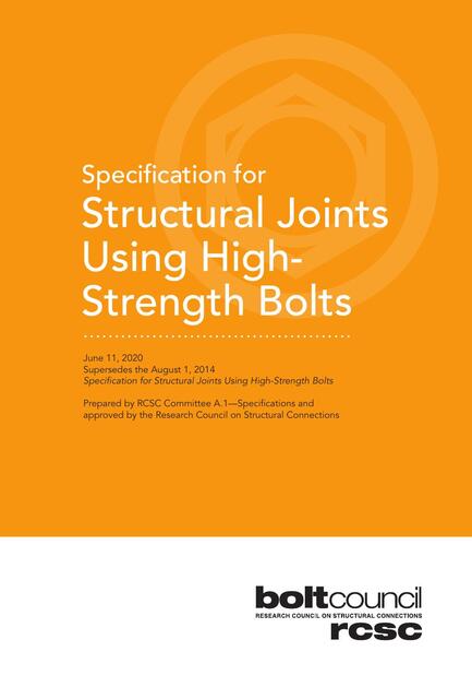 Specification por structural joints using high-stregth bolts | Luis ...