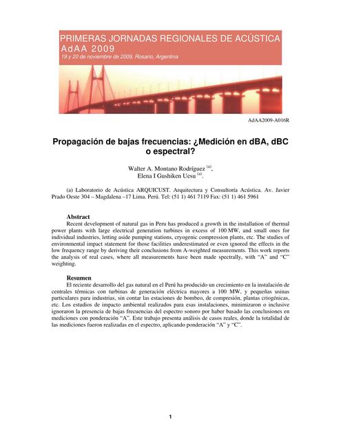 Propagación de bajas frecuencias: ¿Medición en dBA, dBC o espectral ...