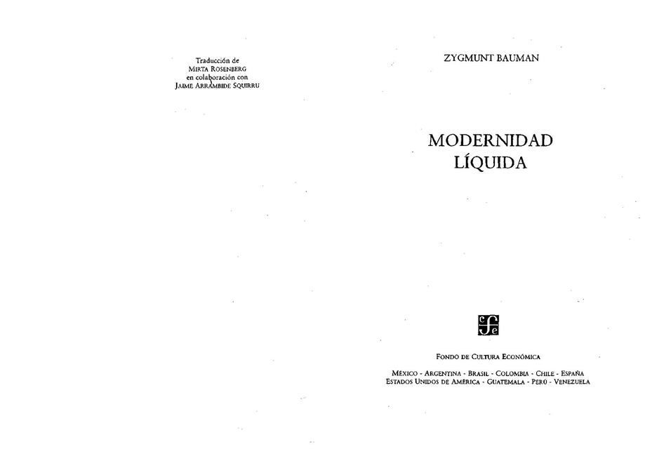 Modernidad Líquida Bauman | Franco | uDocz
