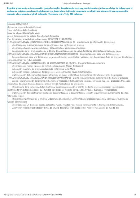 informe de ingreso e inicio de practicas 1 | Meiter | uDocz