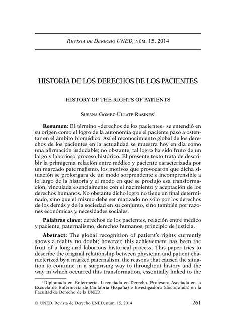 Historia del derecho de los pacientes | Enfermero Isaias Rivas | uDocz