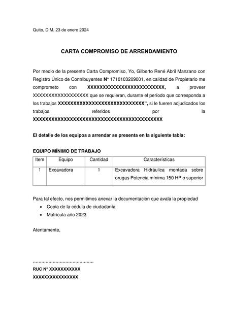 Carta Compromiso 1 | Dayana | uDocz