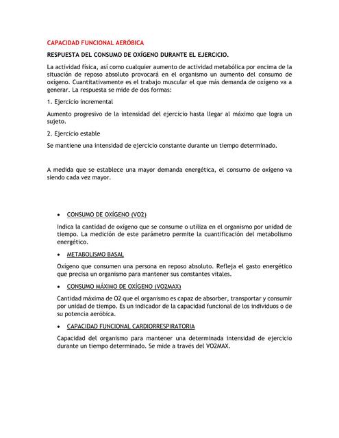 PRÁCTICA CAPACIDAD FUNCIONAL AEROBICA | Snufy | uDocz