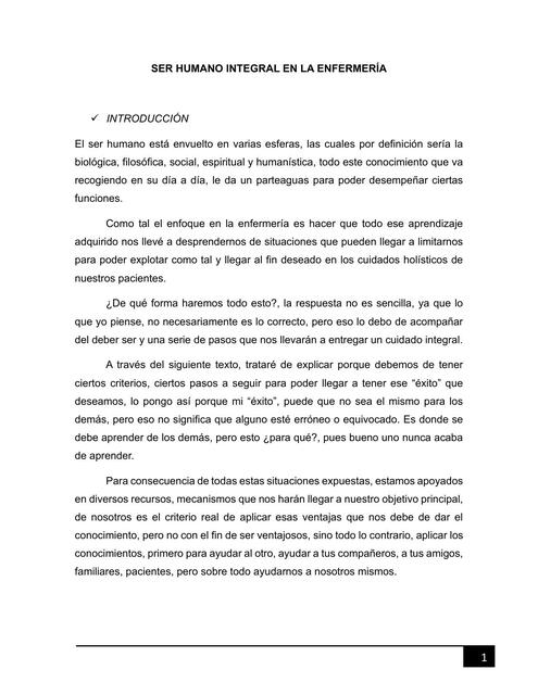 SER HUMANO INTEGRAL EN LA ENFERMERÍA | Elizabeth | uDocz