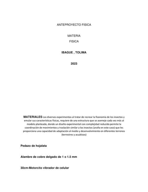 ANTEPROYECTO FISICA | pallaringas no | uDocz