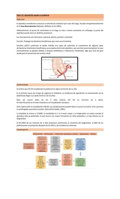 Clase 12 Apendicitis aguda en pediatría | Janira Gonzalez | uDocz