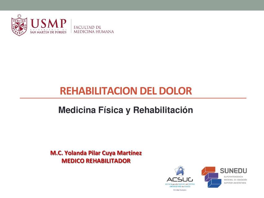 PPT de TEORIA REHABILITACION DEL DOLOR | Lenin Diaz | uDocz