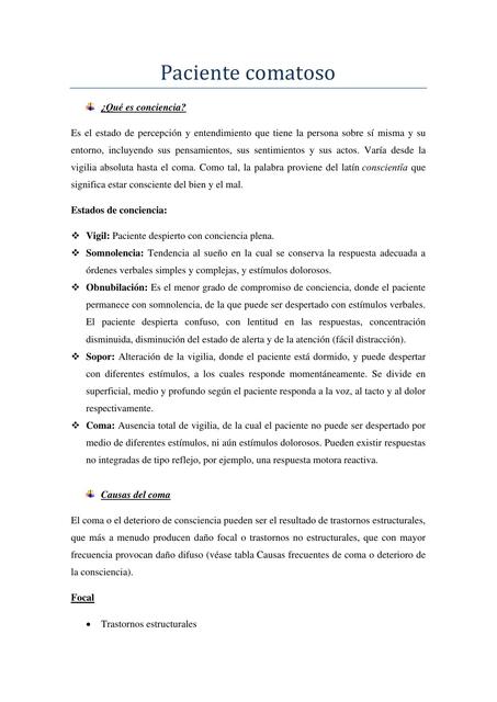 Paciente comatoso | Verónica Boadas | uDocz