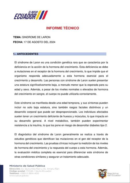 Síndrome de Laron | Edison Moposita | uDocz