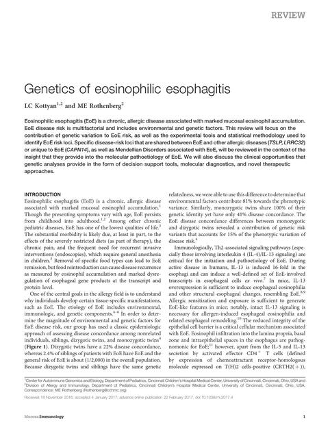 PAPER de Genetic of Eosinophilic esophagitis | Nathalie Ayala | uDocz