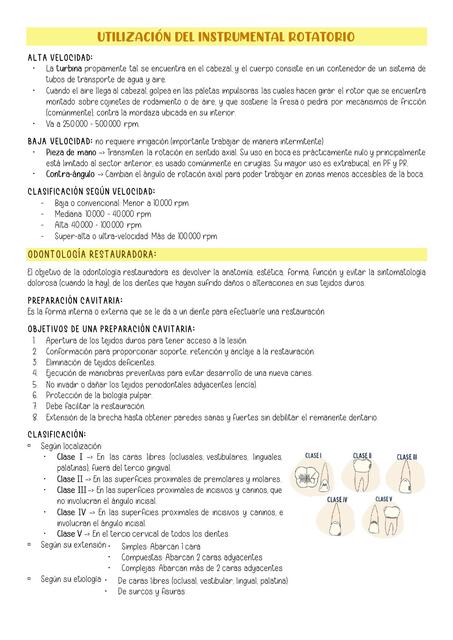 Utilizacion del instrumental rotatorio | Odonto student | uDocz