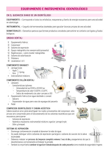 Equipamiento e instrumental odontologico | Odonto student | uDocz
