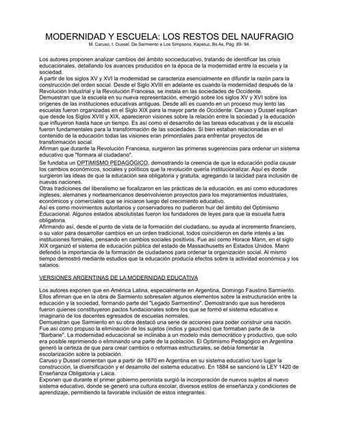 Modernidad y Escuela | micaela | uDocz