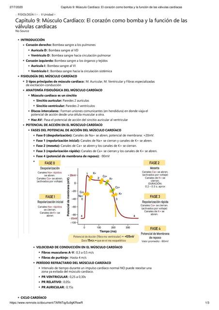 FISIOLOGÍA - CAP 9 MÚSCULO CARDÍACO (GUYTON 13VA ED) | Futuro Doctor | uDocz
