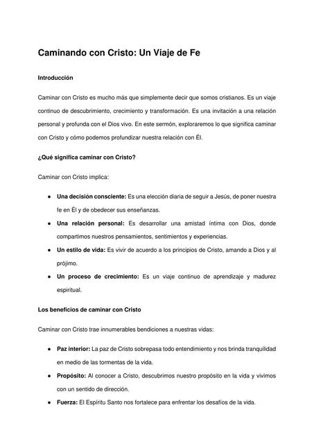 Caminando con Cristo Un Viaje de Fe | CRISTIAN JBV | uDocz