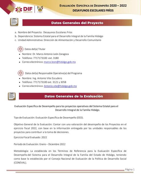 EED Desayunos Escolares Frios | Odette Reyes | uDocz