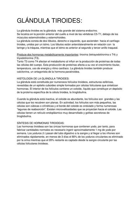 GLÁNDULA TIROIDES | Daniza De la O | uDocz