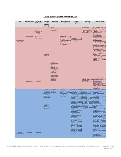 INSULINAS CUADRO | Daniel | uDocz