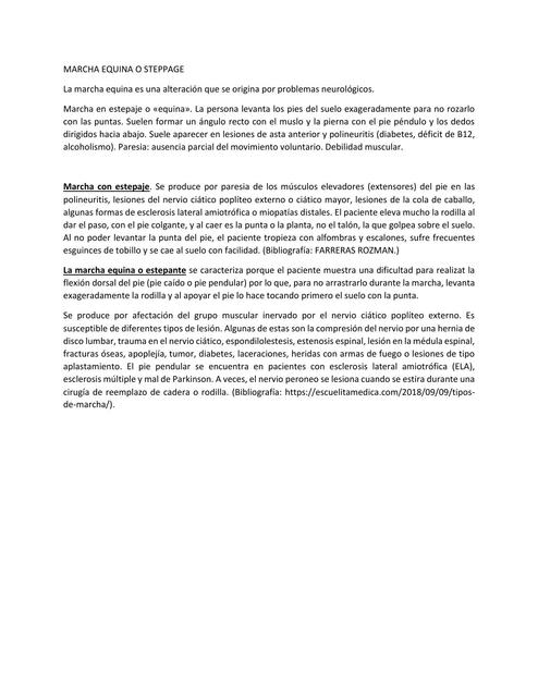 MARCHA EQUINA O STEPPAGE | Micaela Alonso | uDocz