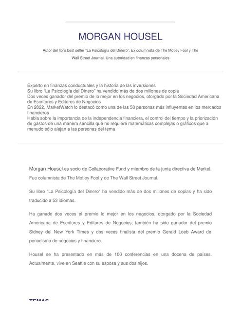 Morgan Housel | Josue | uDocz