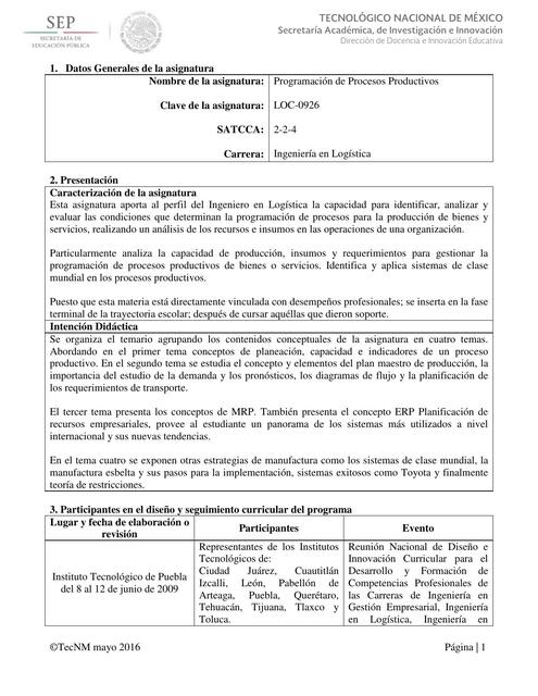 Programacion de Procesos Productivos | Rosendo Rizo | uDocz