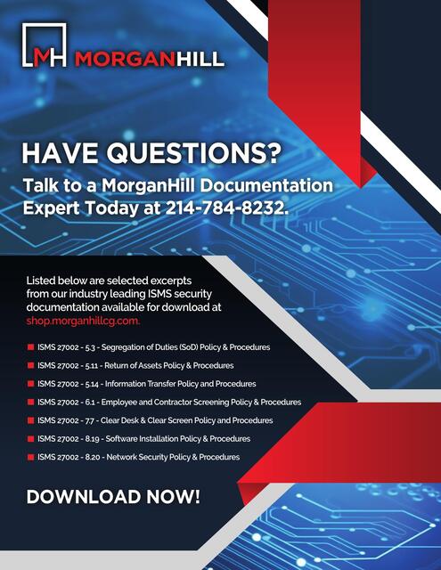 MorganHill Sample ISO Policy Templates | Nsidi | uDocz