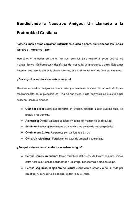 Bendiciendo a Nuestros Amigos Un Llamado a la Frat | CRISTIAN JBV | uDocz
