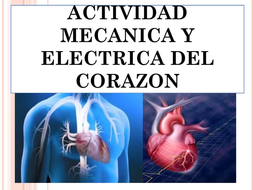 ACTIVIDAD MECANICA Y ELECTRICA DEL CORAZON | Ahmed Casana | uDocz