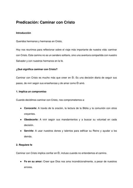 Predicación Caminar con Cristo | CRISTIAN JBV | uDocz