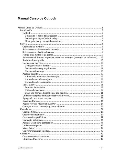 Flashcards de Manual Curso De Outlook | Por Eduardo | uDocz