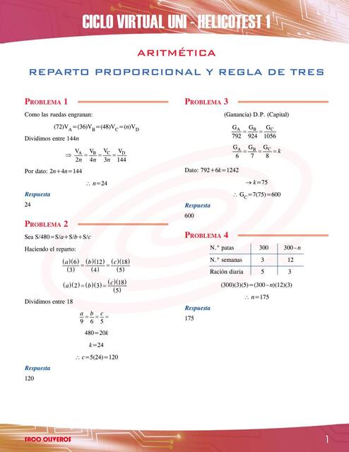 REPARTO PROPORCIONAL Y REGLA DE TRES | Alex | uDocz