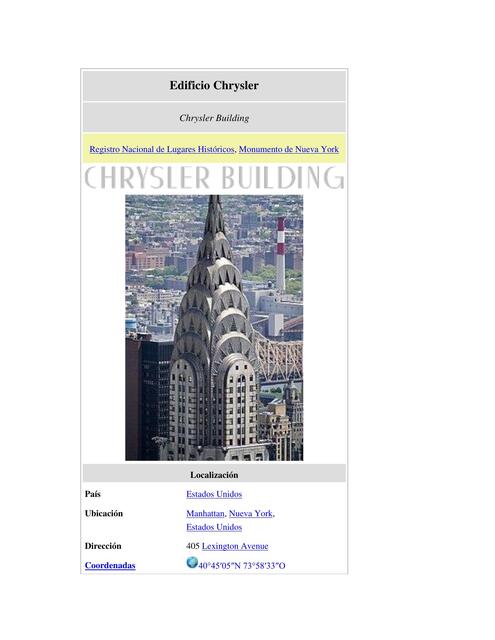 Edificio Chrysler NY | Andrea | uDocz