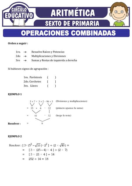 Operaciones Combinadas de Operaciones Basicas para | Alvaro | uDocz