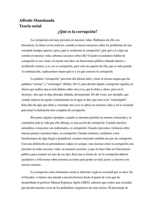 Corrupción | alfredo manobanda | uDocz