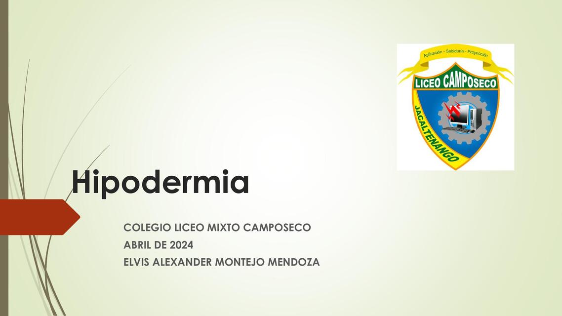 Hipodermia | Lpez | uDocz