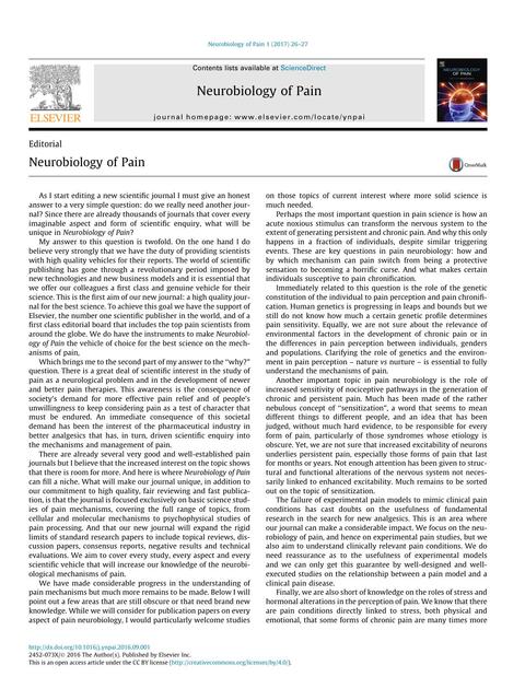 Neurobiology of Pain | DIEGO | uDocz