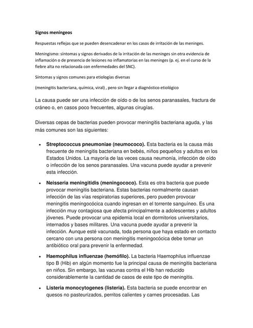 Signos meníngeos | Maibeth | uDocz