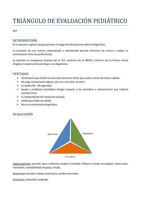 TRIÁNGULO DE EVALUACIÓN PEDIÁTRICO | Arlett | uDocz