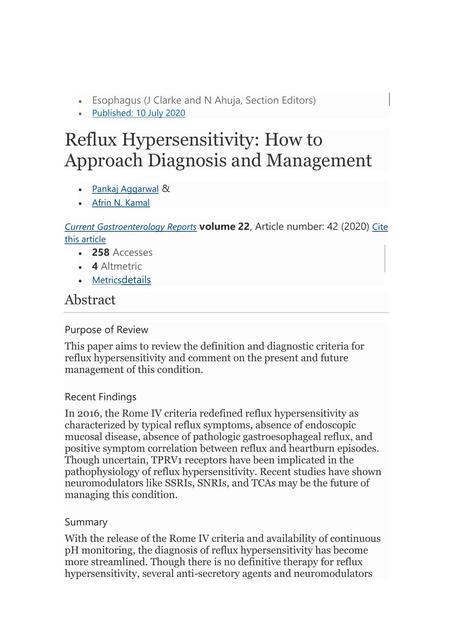 uptodate Reflux Hypersensitivity How to Approach Diagnosi | Isabel | uDocz