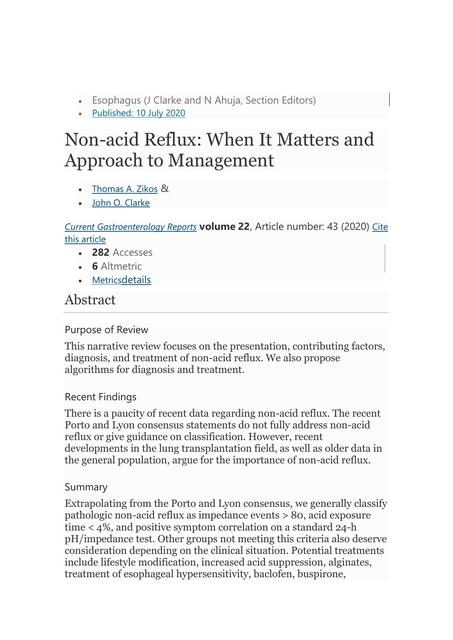 uptodate Non acid Reflux When It Matters and Approach | Isabel | uDocz