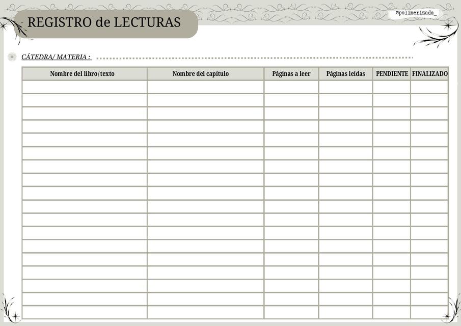 REGISTRO de LECTURAS | Valeria Anabel | uDocz