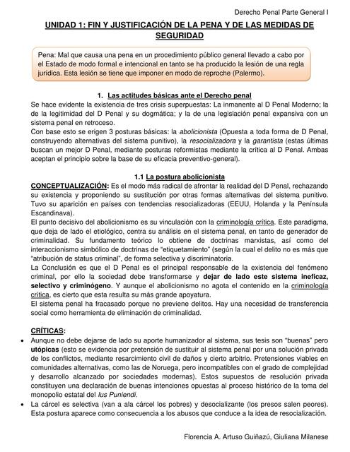 Unidad 1 Penal I Penal General | Florencia Artuso | uDocz