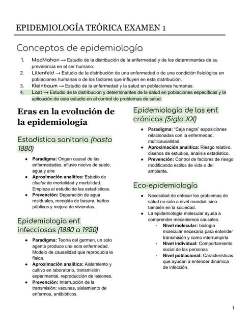 Epidemio teorica 1 | LUCIANA BOGGERO PRUDENCIO | uDocz
