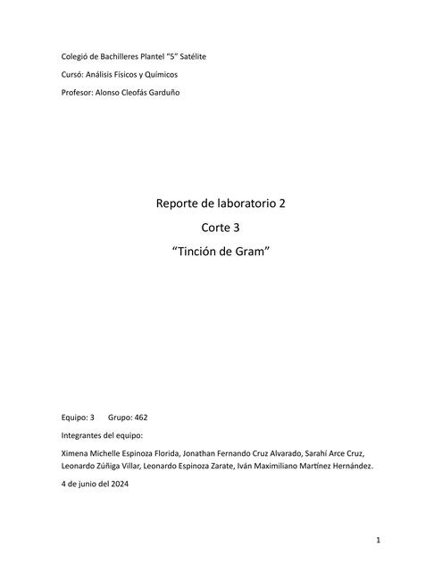 Reporte de laboratorio Tinción de GRAM | Ximena Michelle | uDocz