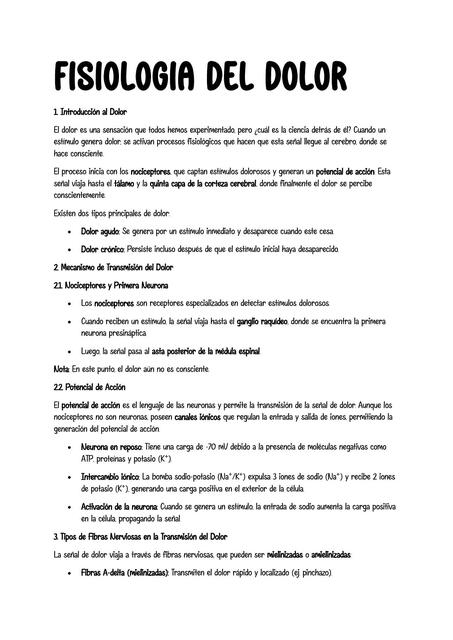 FISIOLOGIA DEL DOLOR | Anton | uDocz