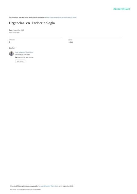 Urgencias en Endocrinologia | Cesar | uDocz